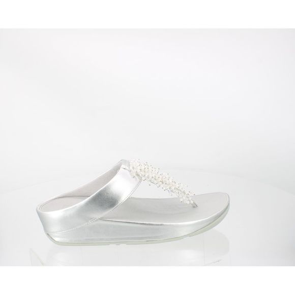 Fitflop | Shoes | Fitflop Womens Rumba Silver Tstrap Sandals Size 9 ...